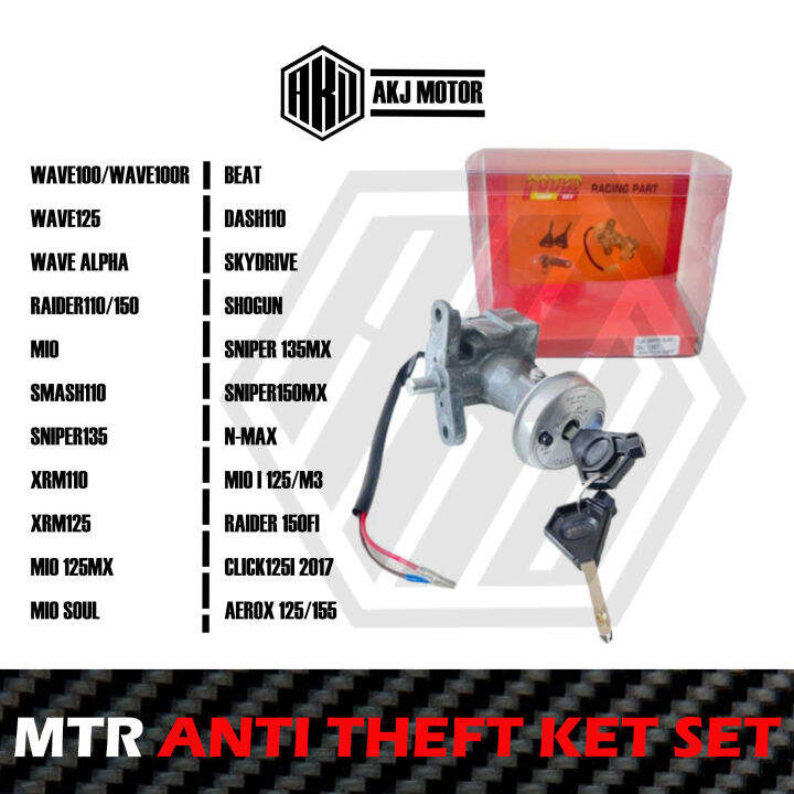 MTR Ignition Switch Key Set Anti Theft / Beat Mio Sport/ XRM110 XRM125 ...