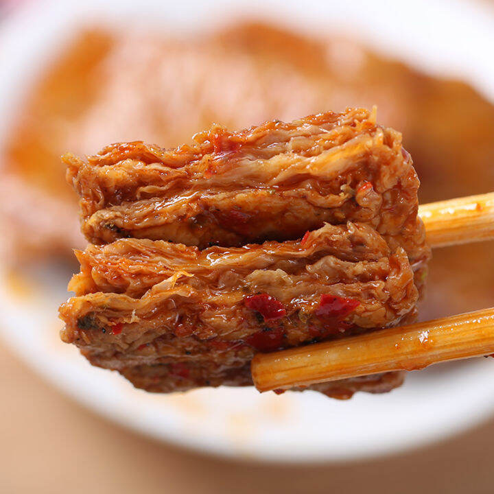 Fasimiyu สเต็กมังสวิรัติฉีกเนื้อถั่วแห้งเนื้อรสเผ็ดถั่วผลิตภัณฑ์ขนมขบเคี้ยวสีแดงพาย28กรัม * 20แพ ...