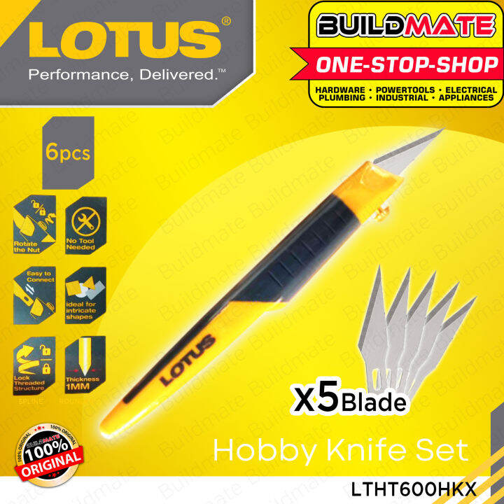 LOTUS 6PCS Non-Slip Grip Hobby Knife Cutter Blade Set with 5Pcs Blade ...