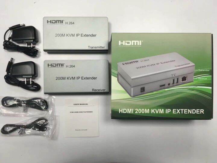 Hdmi Kvm 200 M USB Lan IP Extender Over IP 200Mสัญญานดีทนทานกล่องเหล็ก ...