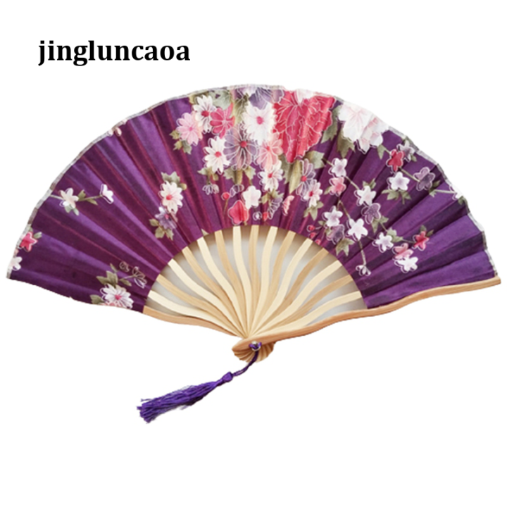 Folding Fan Vintage Chinese Hand Held Fans Silk Bamboo Folding Fans ...