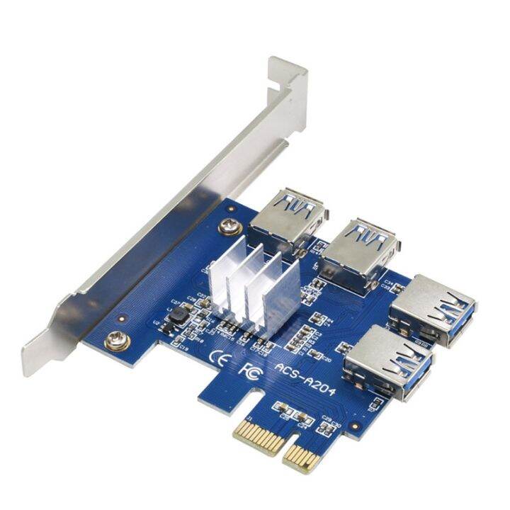 PCI E 1 to 4 PCIE Riser Card PCI-Express Slots Riser Card External 4 ...