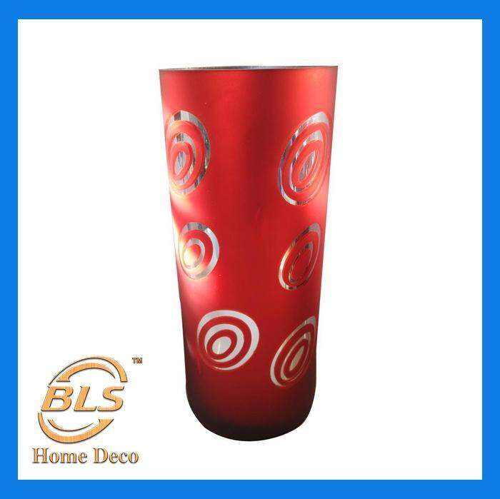Red Color Cylinder Shape Glass Vase H 30 Cm | Lazada