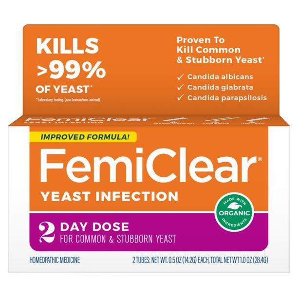 Femiclear Yeast Infection Treatment 2 Day Dose For Common And Stubborn