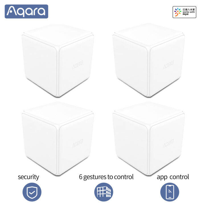 Aqara Magic Cube Controller Zigbee รุ่นควบคุมโดยท่าทางหกการกระทำสำหรับ Xiaomi Mijia Mihome App ...