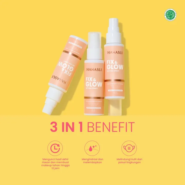 (BISA COD) HANASUI FIX & GLOW SETTING SPRAY UNTUK MAKE UP TAHAN LEBIH ...