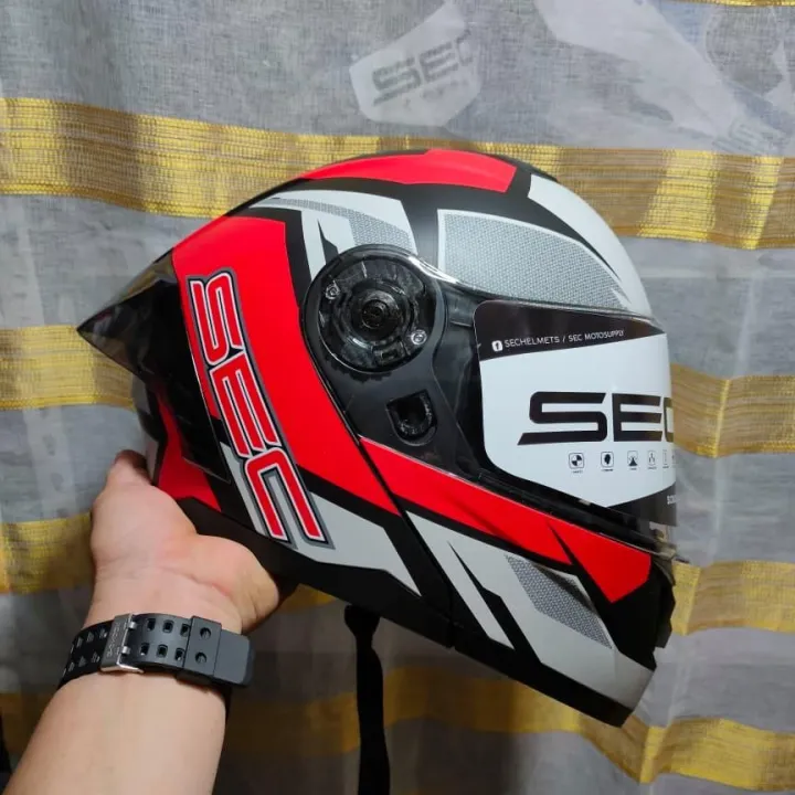 SEC Rise Asta Helmet Modular Dual visor with free smoke les | Lazada PH
