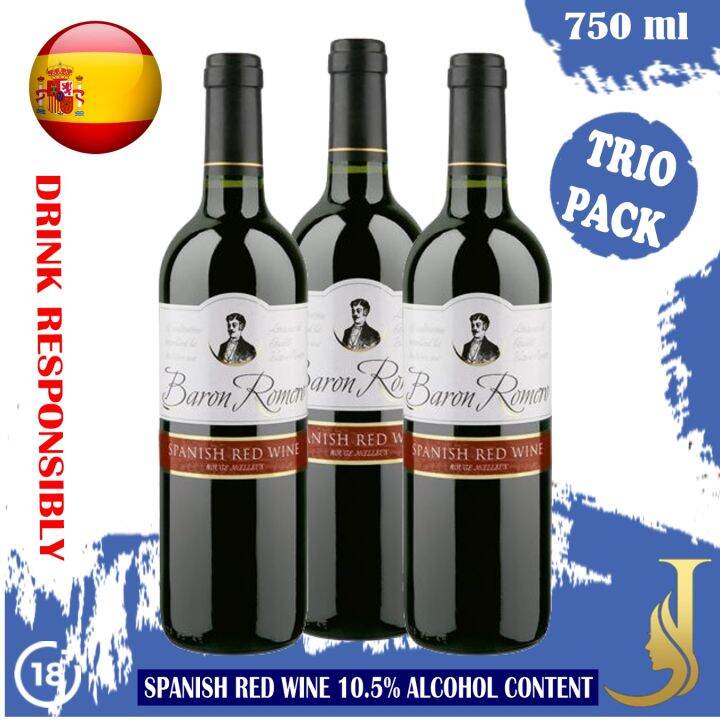 Baron Romero Spanish Red Wine 750mL Trio Pack | Lazada PH