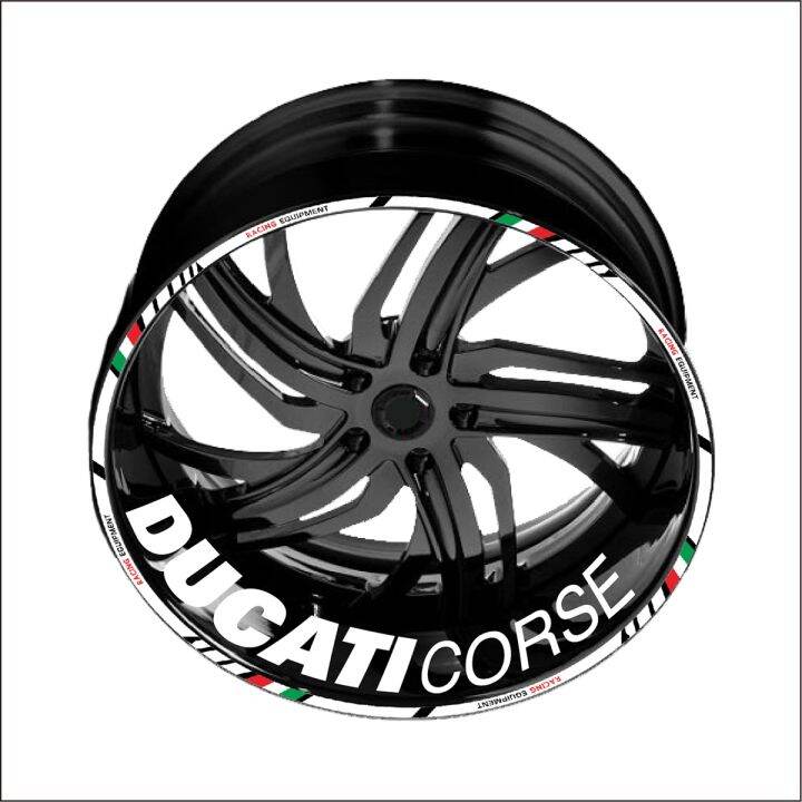 【hot】 1 Set Reflective Ducati Wheel Decals Rim Stickers Emblem Logo ...