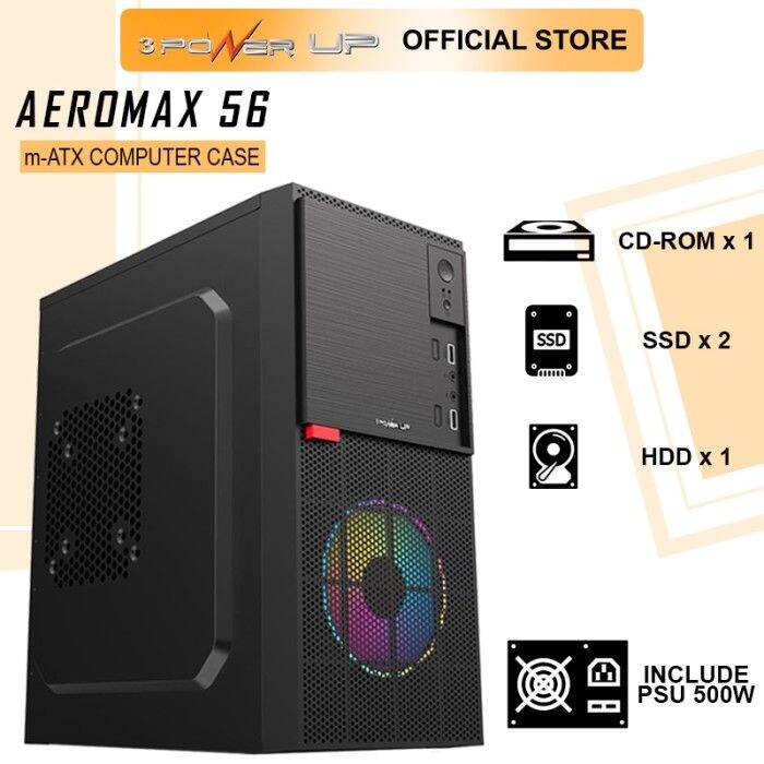 Casing Power Up AEROMAX AM-560 with PSU 500W m-ATX Case | Lazada Indonesia