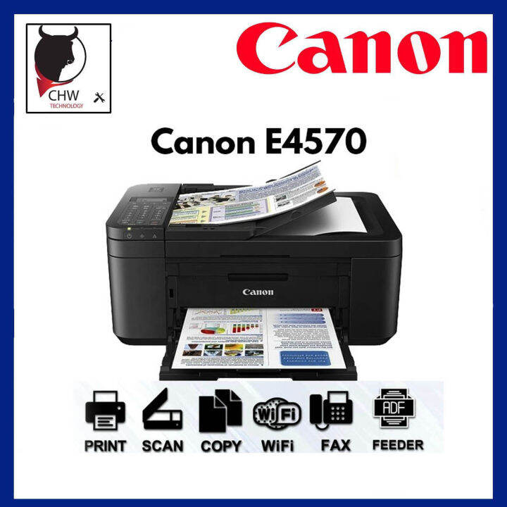CANON E4570 WIRELESS ALL IN ONE COLOR INKJET WIFI PRINTER | Lazada