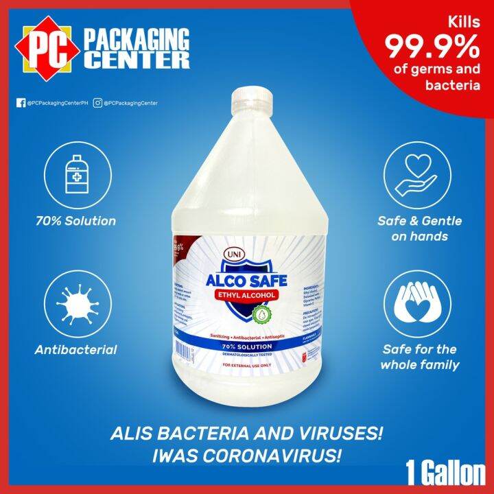 Alco Safe Ethyl Alcohol 70% Solution 1 Gallon by 1pcs per bottle, COD ...