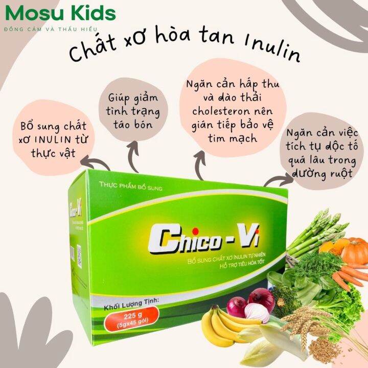 Bổ sung chất xơ hòa tan Inulin chống táo bón Chico vi hộp 45 gói ...