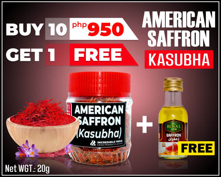 American Saffron Kasubha 20g Buy 10 Get 1 Free Plus One Bottle Royal ...