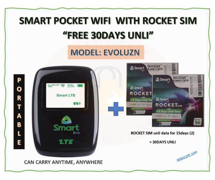 SMART BRO POCKET WIFI (EVOLUZN) PWEDE SALPAKAN NG ROCKET SIM | Lazada PH