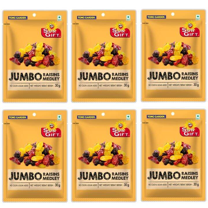 Tong Garden Sungift Dried Fruits Mini Pack - Jumbo Raisins Medley 30g ...