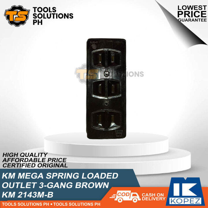KOPEZ KM MEGA SPRING LOADED OUTLET 3 GANG AND 4 GANG | Lazada PH