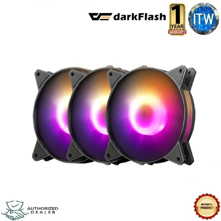 darkFlash C6 3in1 Pack Fan Aurora Spectrum A-RGB Single Mode Cooling ...