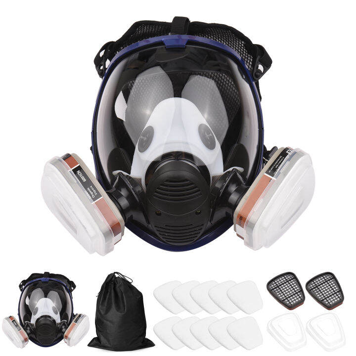 KKmoon Reusable Full Face Respirator Full Face Cover 16 in 1 G-as Cover ...