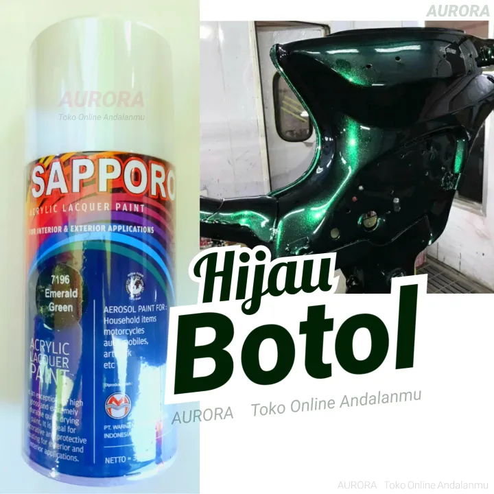 Cat Hijau Botol Sapporo Emerald Green 7196 Ijo Metalik Metalic Saporo ...