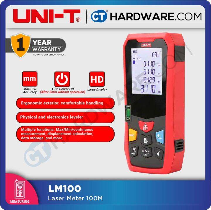 UNI-T LM100 LASER DISTANCE MEASURE 100 METER | Lazada