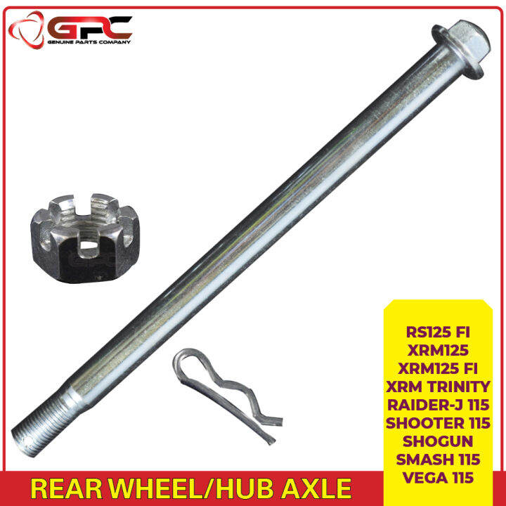 GPC Rear Hub Axle for RS125 FI, XRM 125 / FI, XRM TRINITY, RAIDER-J 115 ...