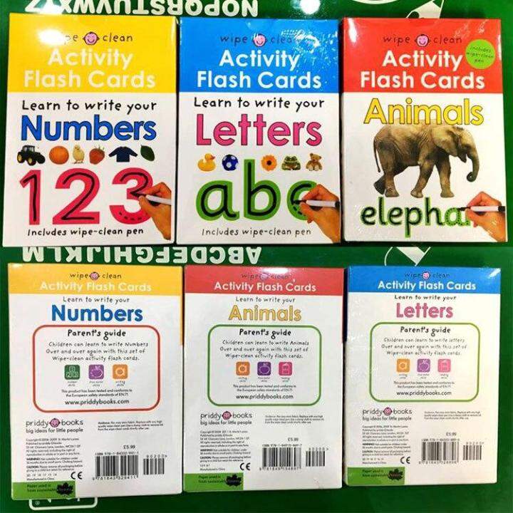 3 Boxes with Pen Wide Clean Activity Flash Cards Alphabet Letter ABC ...