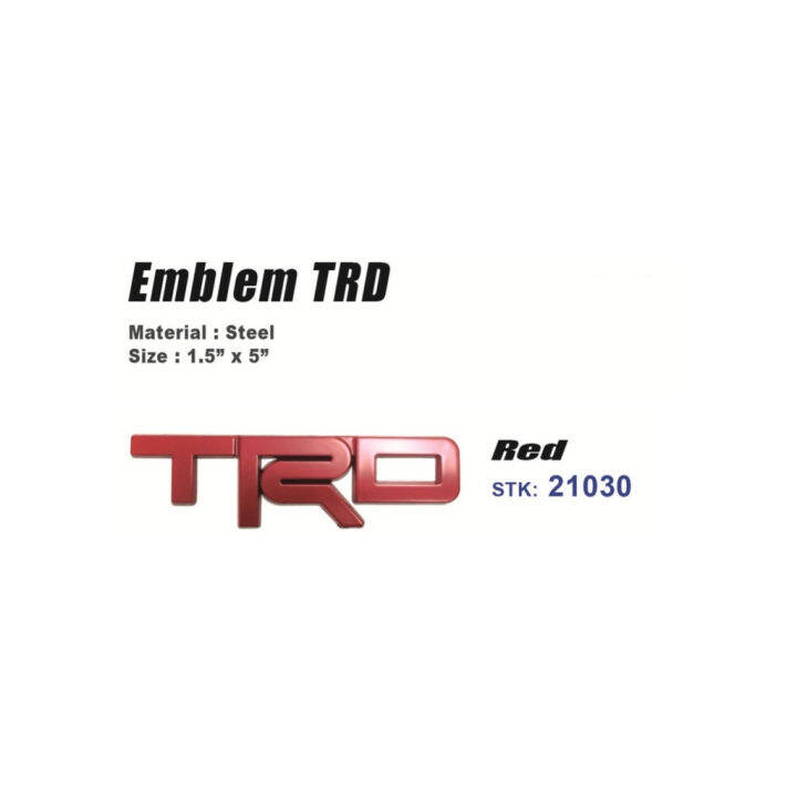 (RED) TOYOTA TRD ALUMINIUM LOGO EMBLEM | Lazada