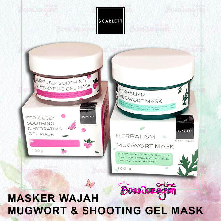 [BARU!!!] SCARLETT MASKER WAJAH MUGWORT & SHOOTING GEL MASK | Lazada ...