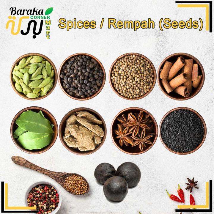 REMPAH biji | REMPAH | Cumin | Coriander | Black Pepper | Cardamom |Assorted Spices Seeds 100g ...