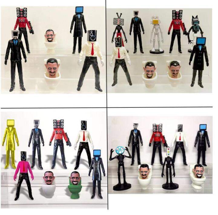 6/8/9PCS Skibi Toilet Action Figure Toilet Man Figurine Model ...
