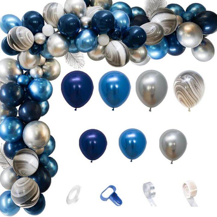Blue Balloons Arch Kit,Balloon Garland Navy Blue Balloon Arches for Boy Men Birthday Space Party ...