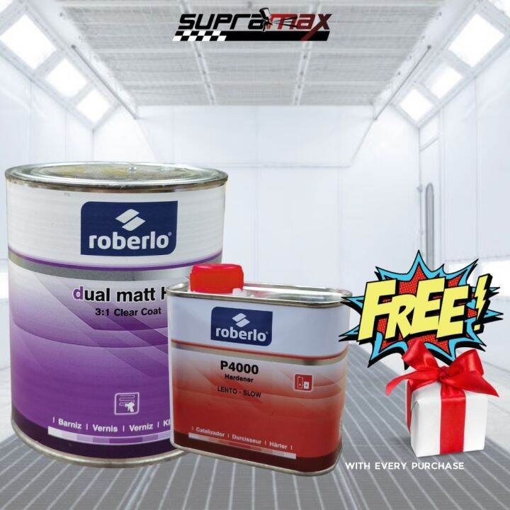 ROBERLO Dual Matte Clear Coat 1L + P4000 Hardener 500ML | Lazada