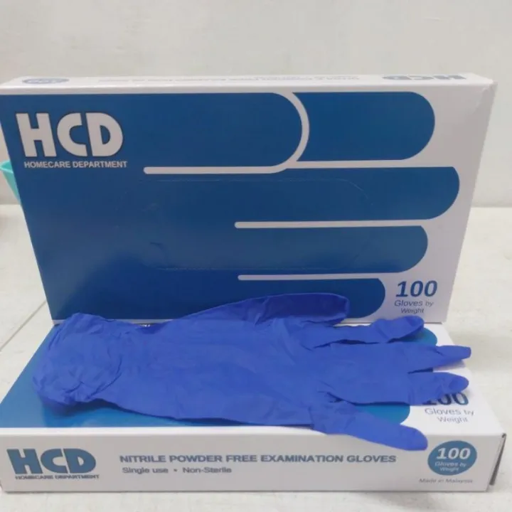 HCD PURE NITRILE POWDER FREE GLOVES 100 PCS/BOX | Lazada PH