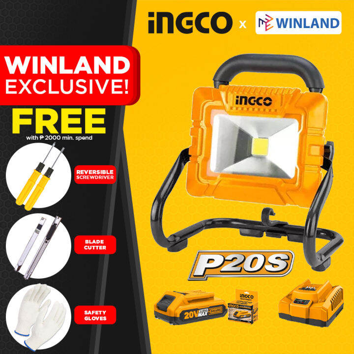 INGCO by Winland Lithium-Ion Portable Work Lamp POWERSHARE 20V ...