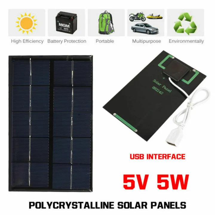 KEDA Tech Store【Ready Stock】Portable Solar Panel Usb 5W 5V Silicone ...