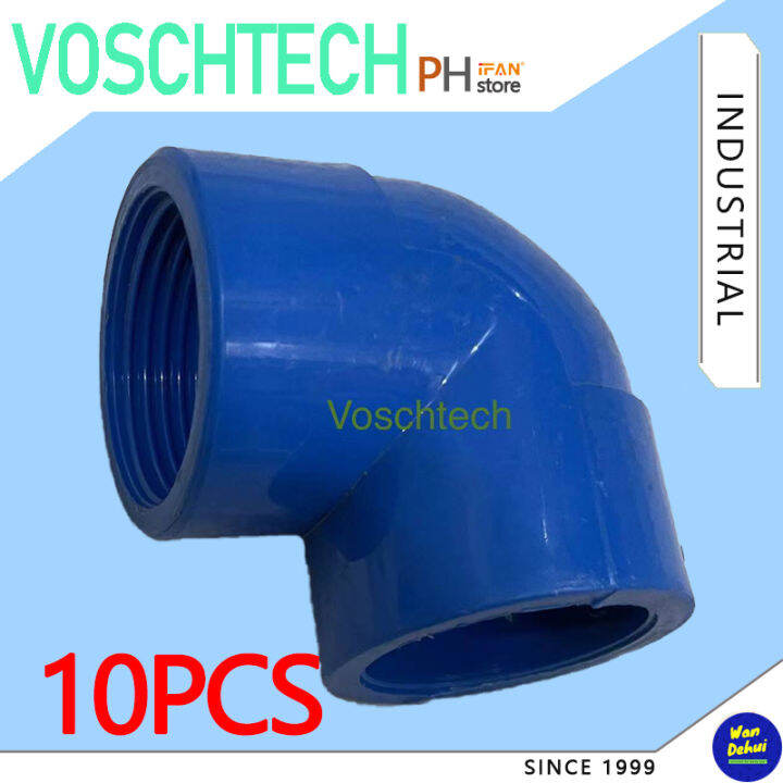 VOSCHTECH 5pcs 1/2" 3/4" 1" 90° Elbow Blue PVC Fitting Elbow Thread ...