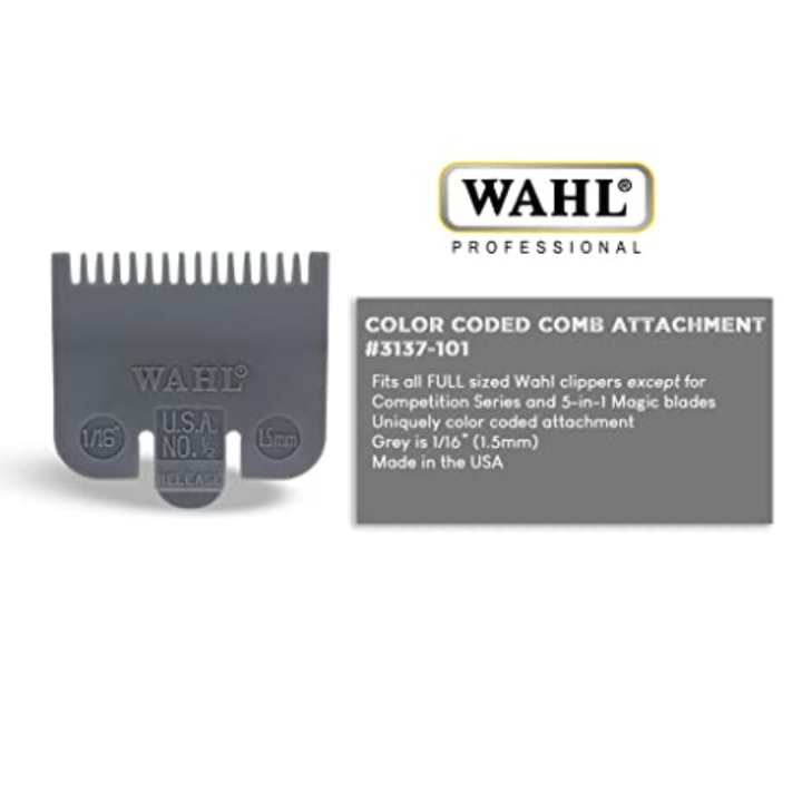 Wahl Professional Color Coded Comb Attachment Grey Great for ...