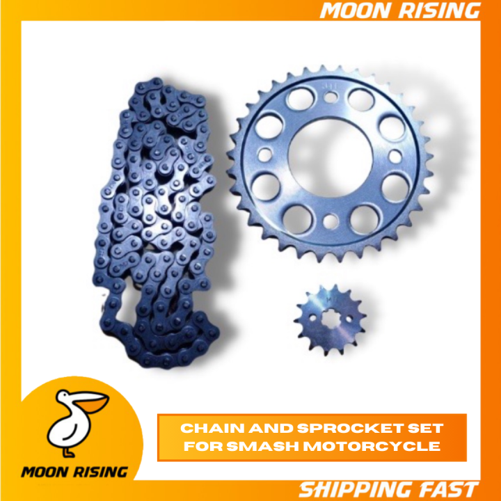SMASH DBS CHAIN AND SPROCKET ONE SET FOR SMASH MOTORCYCLE MOON RISING ...