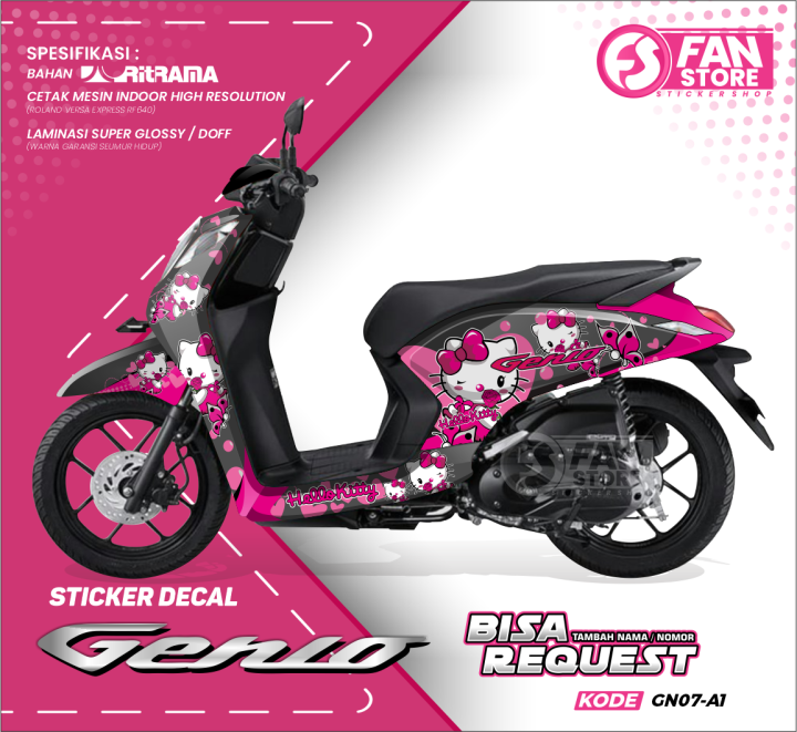 Decal Fullbody Genio Motif Hello Kitty - Sticker Striping Decal Genio ...