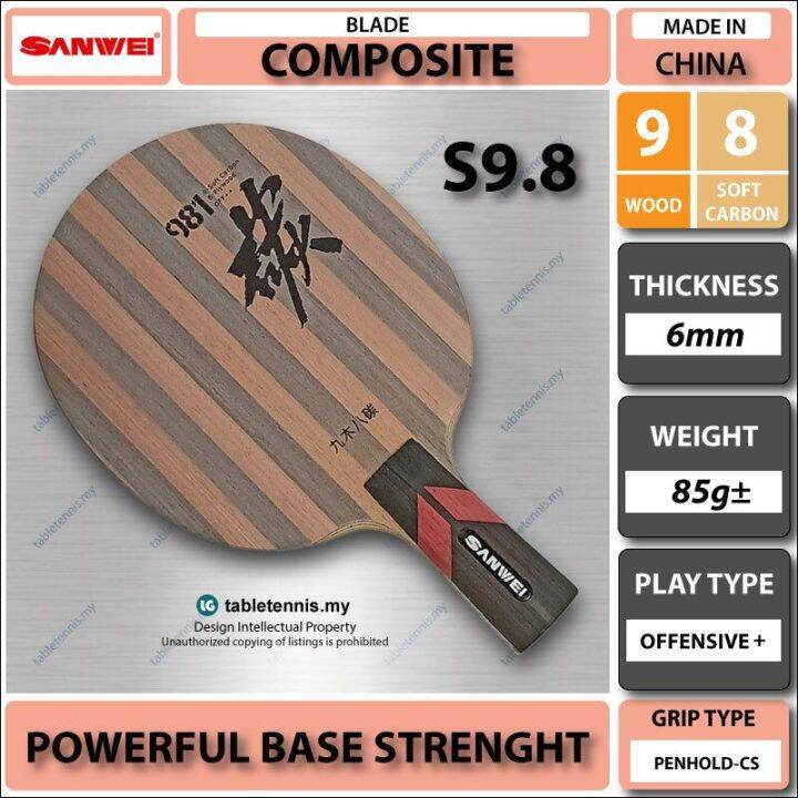 Sanwei Blade S9.8 CS Composite Carbon Table Tennis Blade Paddle Bat ...