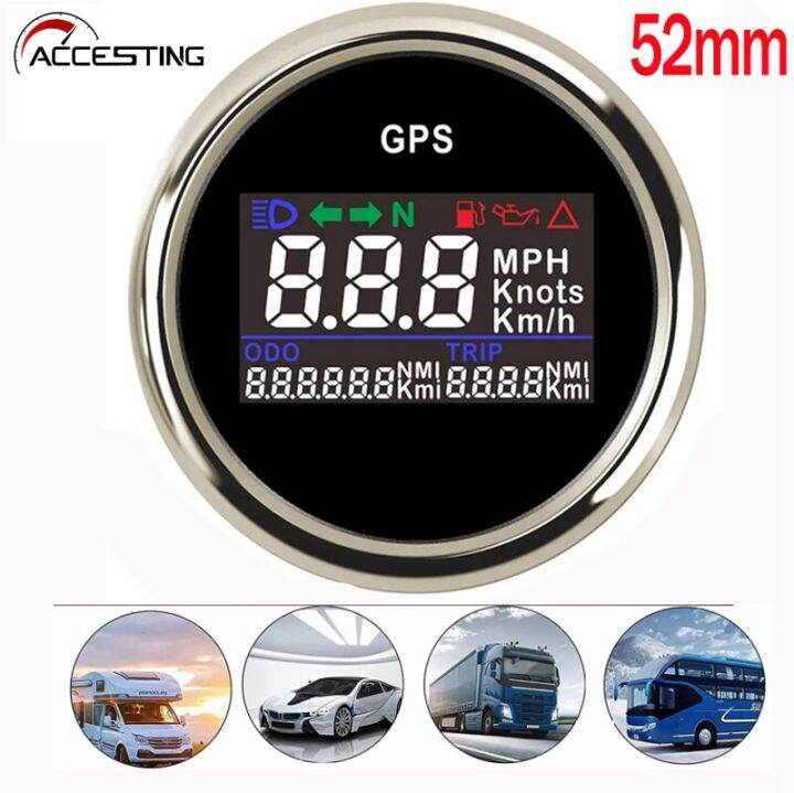 52MM Boat GPS Speedometer Gauge Waterproof Digital Speed Odometers 0 ...
