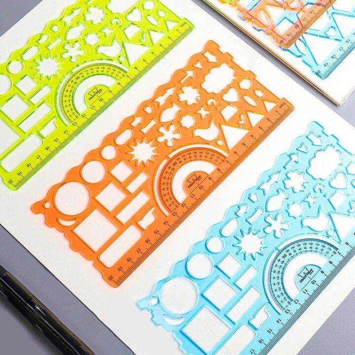 2 Pcs Creative Hollow Template Ruler Student Drawing Multifunction ...