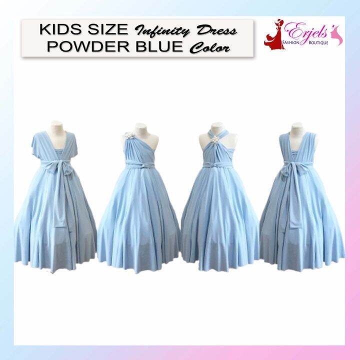 POWDER BLUE Infinity Dress for Kids With Size 1-12 years old Cotton ...