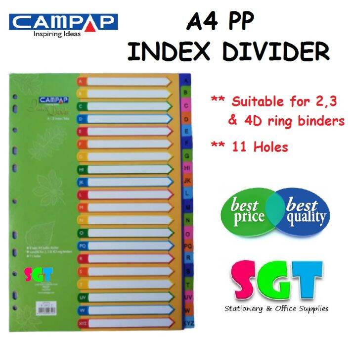 CAMPAP PP Index Divider A-Z ( 11 Holes ) | Lazada