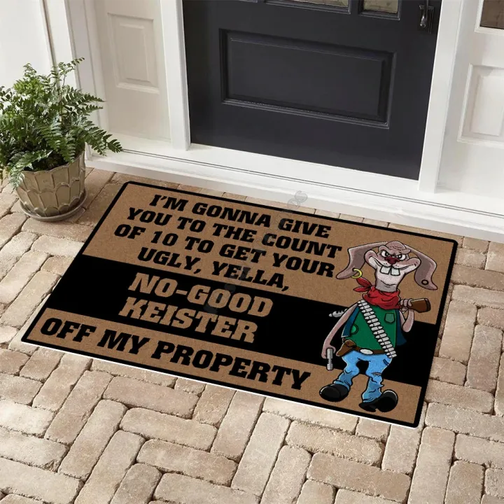 คนรักกระต่ายตลกพรมเช็ดเท้าไม่มีดี Keister ปิดทรัพย์สินของฉันพิมพ์ ...