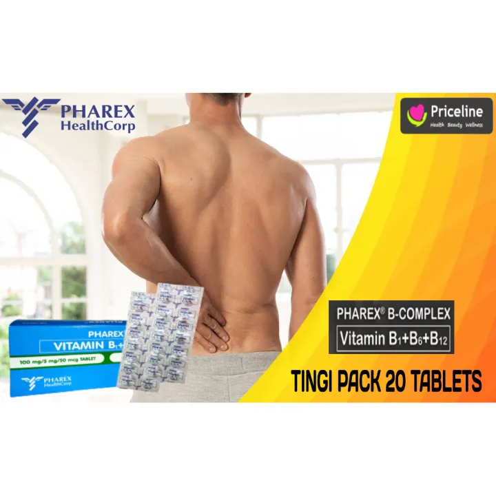 Authentic PHAREX Vitamin B Complex (B1,B6 AND B12) TINGI PACK OF 20 ...