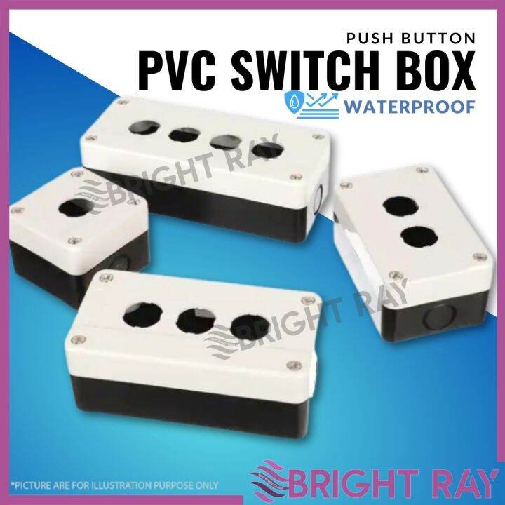 1/ 2/ 3 Way Push Button Switch Control Station Box Waterproof Push PVC ...