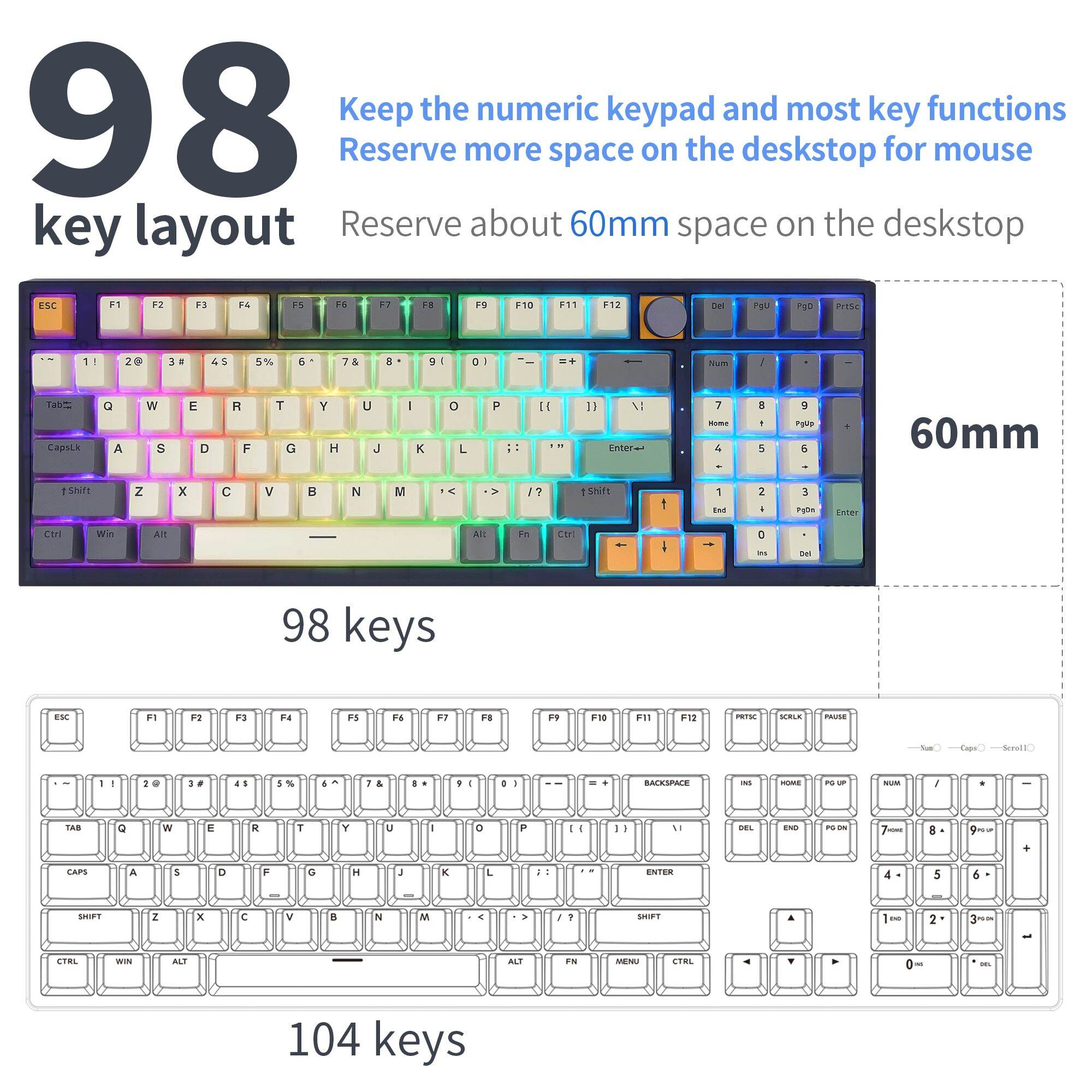SKYLOONG GK980 Lite ปะเก็น Hot Swappable Mechanical Keyboard Gaming ...