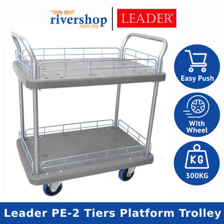 Leader PE-2 Tiers Platform Trolley 300kg PE-2AT-1008/300 Double Deck ...